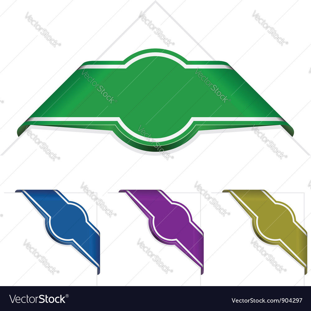 Set of colorful corner ribbons Royalty Free Vector Image