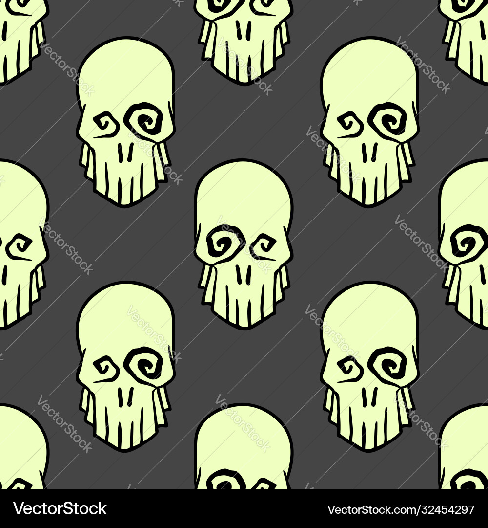 Skulls halloween celebration seamless pattern Vector Image