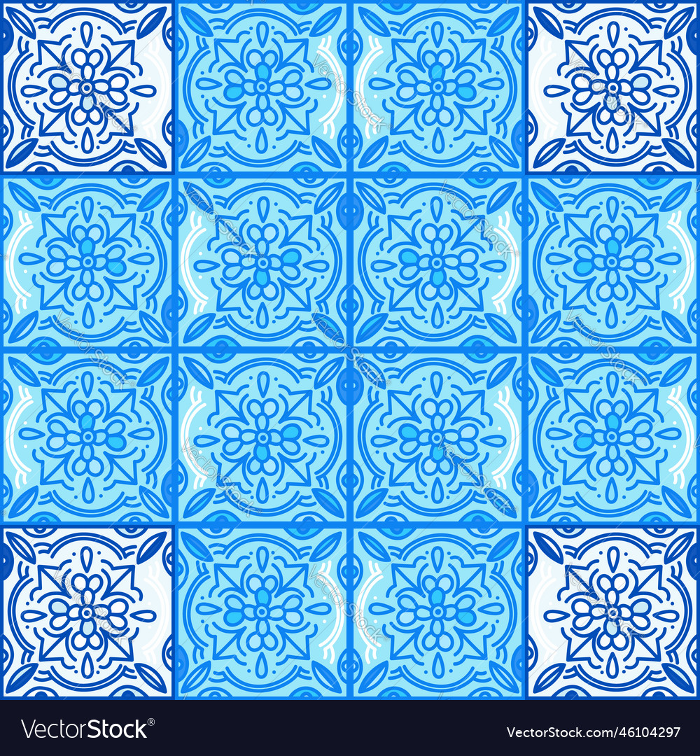 Talavera pattern indian patchwork turkish Vector Image