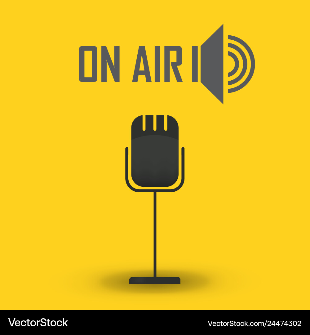 A live report from the microphone in air Vector Image