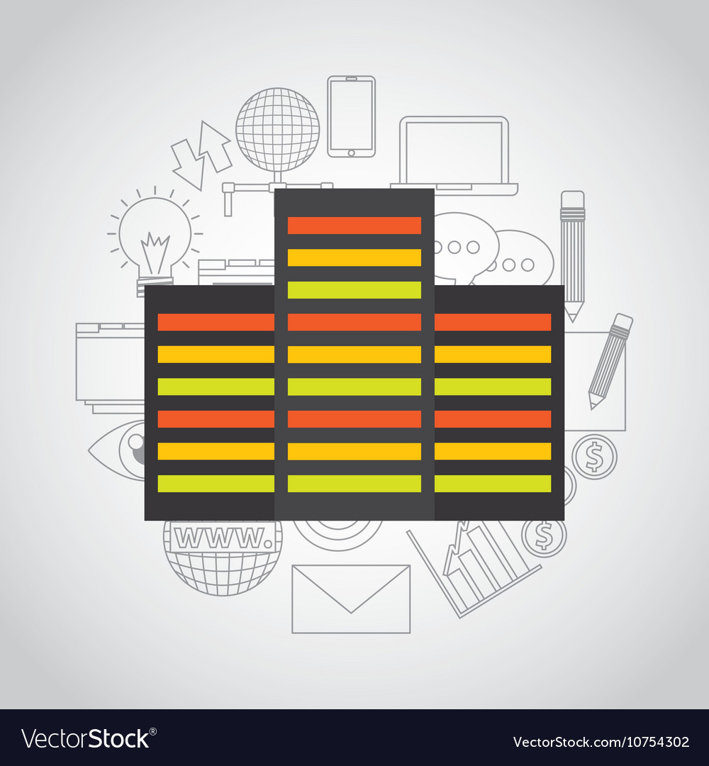 Big data center flat icons Royalty Free Vector Image