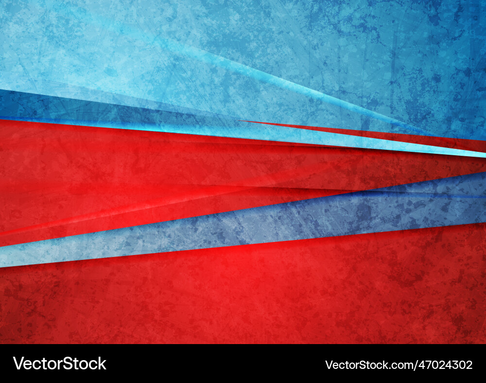 Blue and red abstract grunge geometric background Vector Image