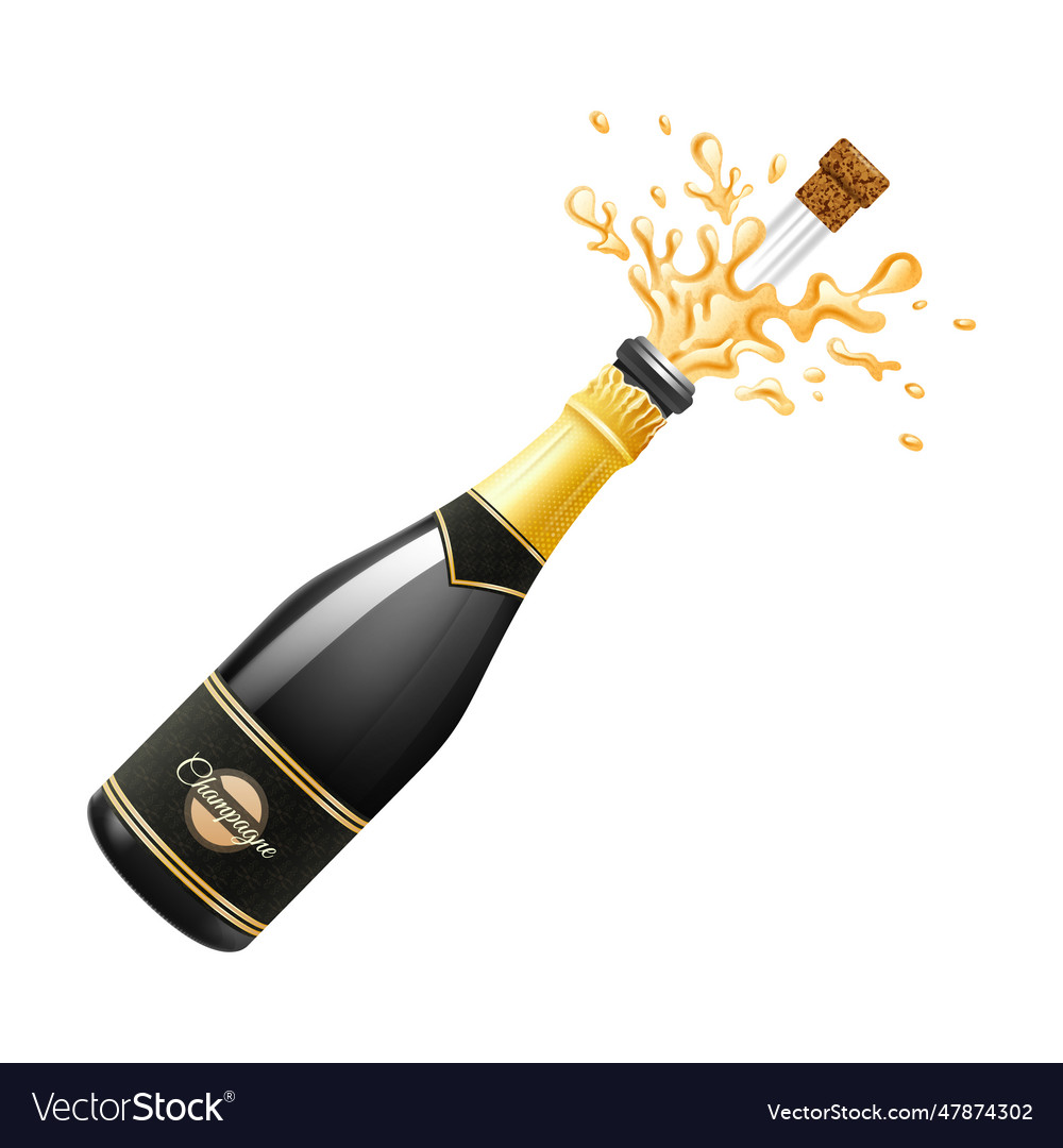 Champagne explosion explosion Royalty Free Vector Image