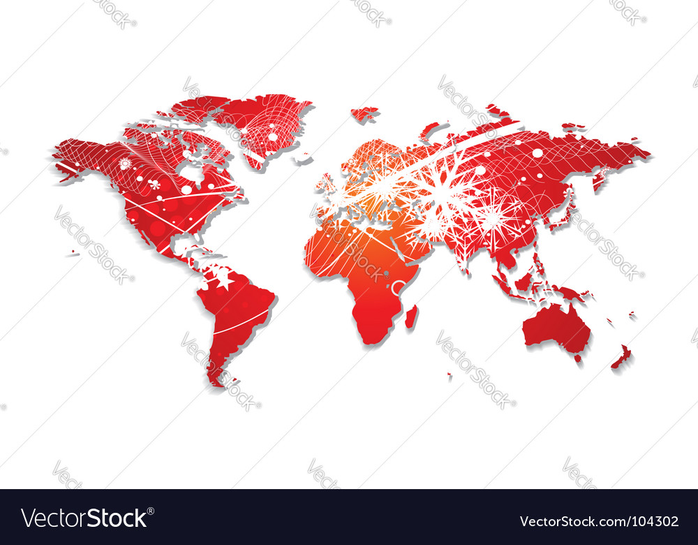 Christmas world map Royalty Free Vector Image - VectorStock