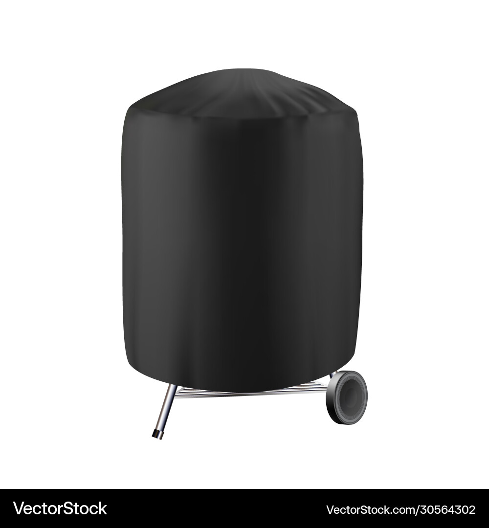 Covered with black cover barbecue grill Royalty Free Vector