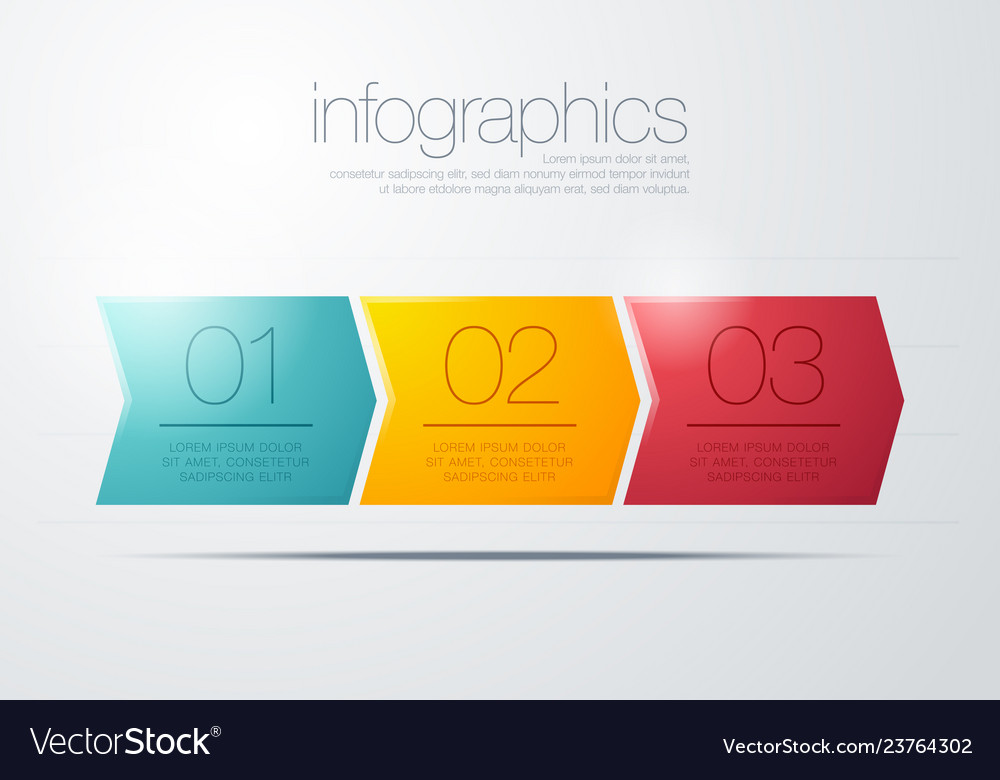 Modern three step arrow infographic Royalty Free Vector