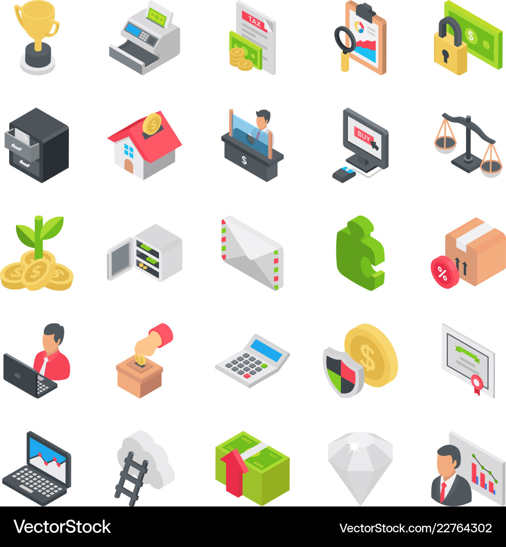 Pack of business icons Royalty Free Vector Image