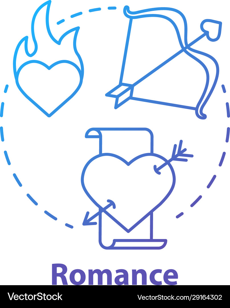 Romance literature blue concept icon romantic Vector Image