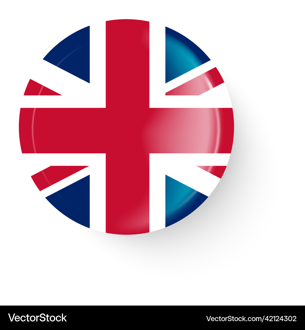 Round uk flag pin button brooch icon sticker Vector Image