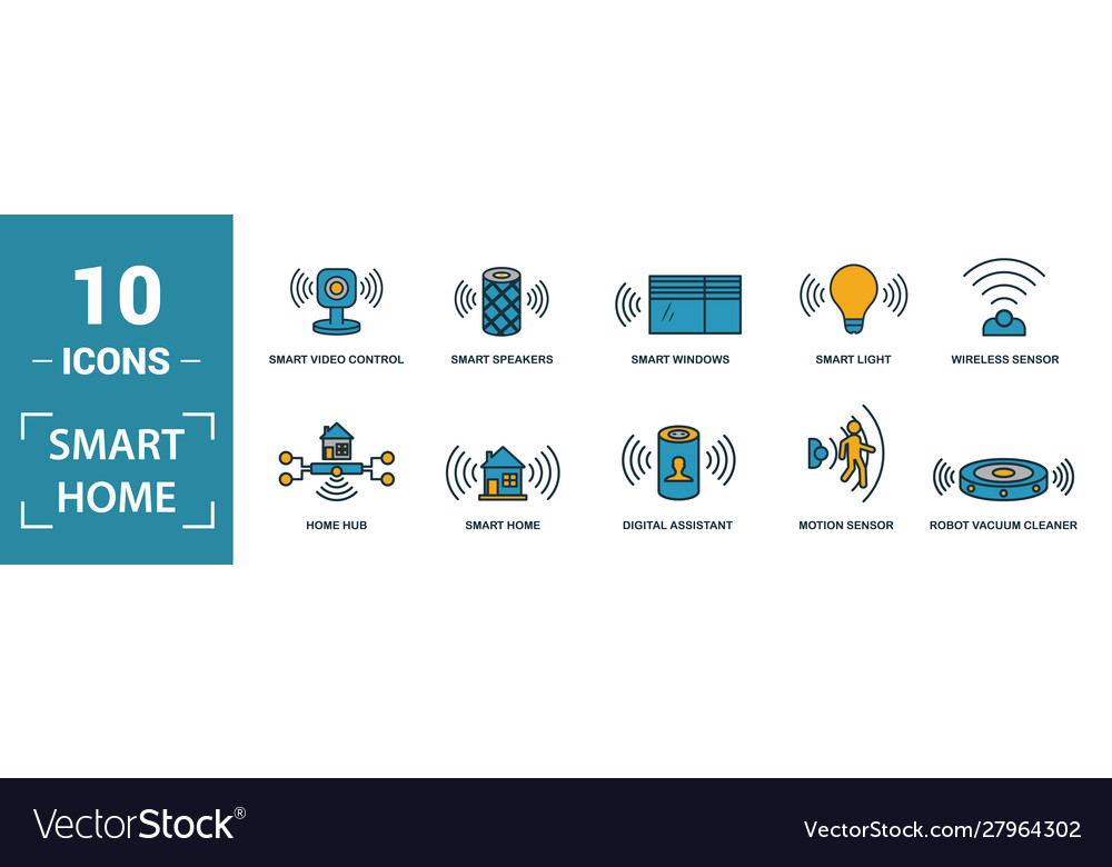 Smart home icon set include creative elements Vector Image