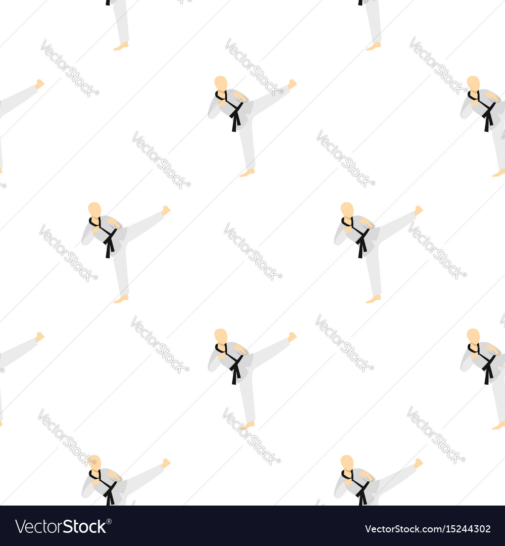 Wushu fighting style pattern seamless Royalty Free Vector