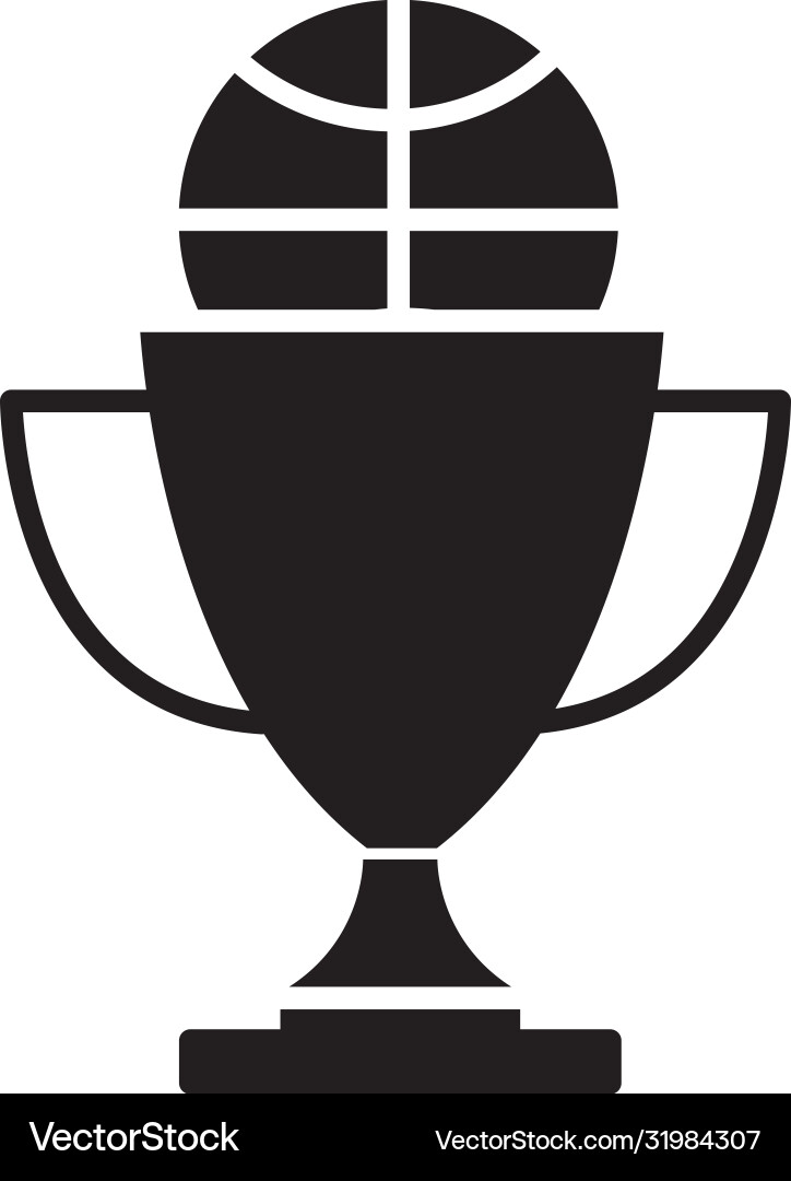 Basketball game trophy with ball equipment Vector Image