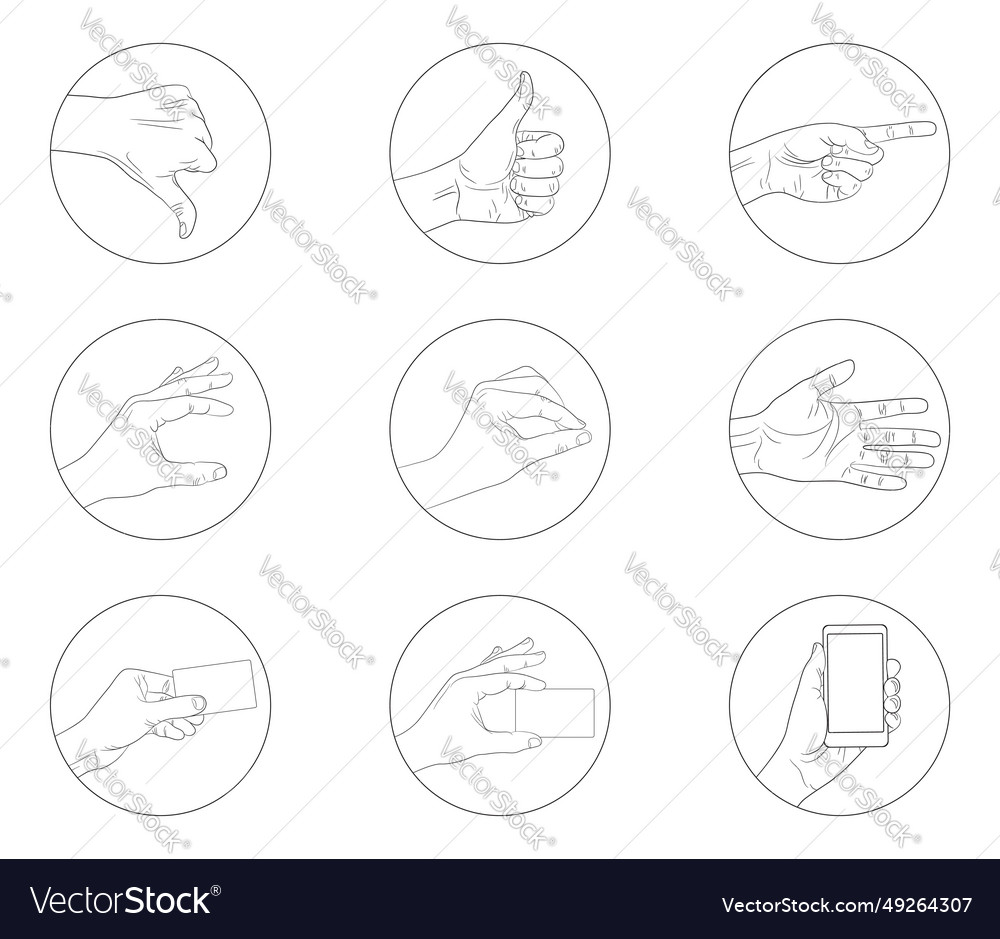 Business hand gestures contour icon Royalty Free Vector