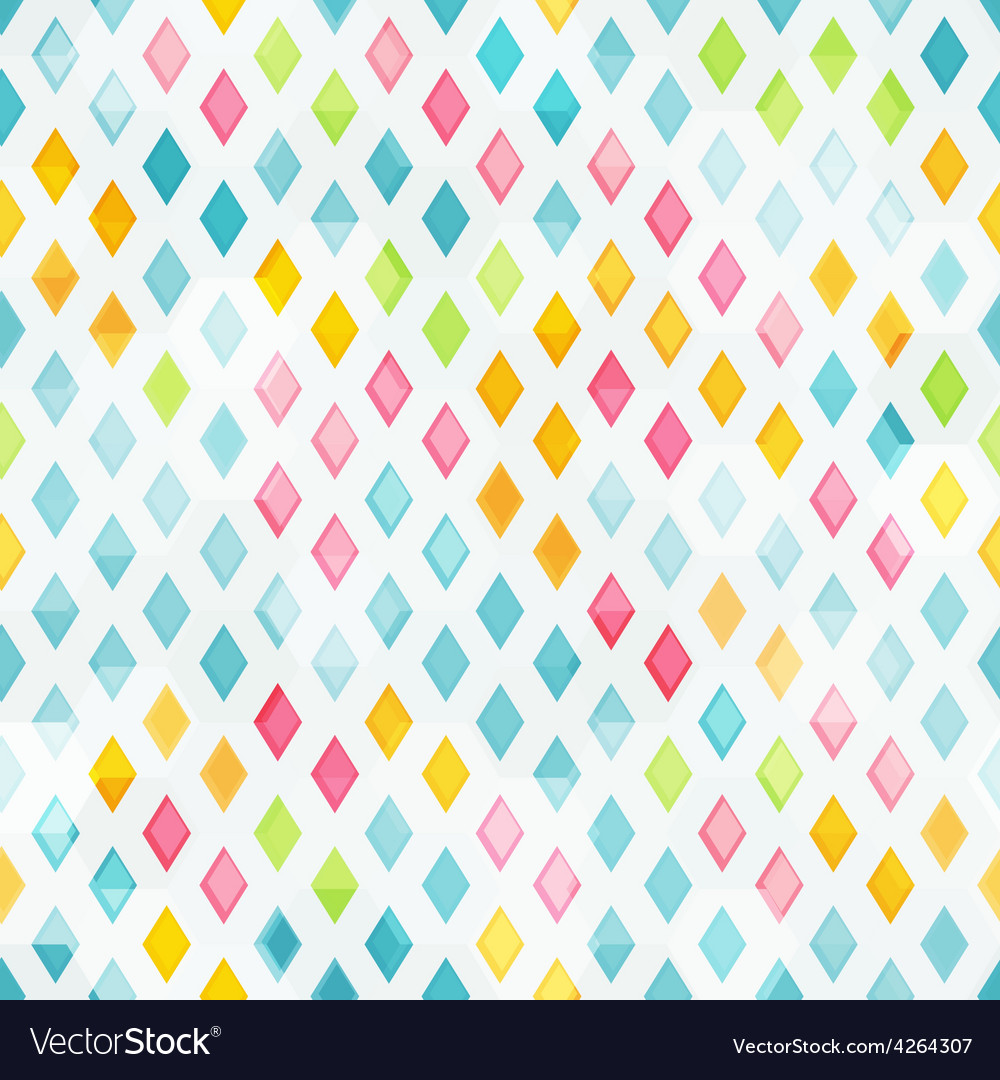 Colored diamond seamless pattern Royalty Free Vector Image