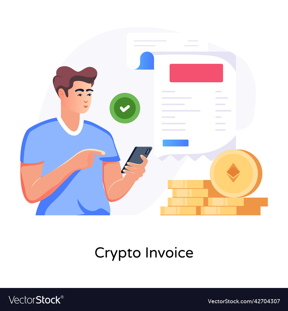 Crypto invoice Royalty Free Vector Image - VectorStock