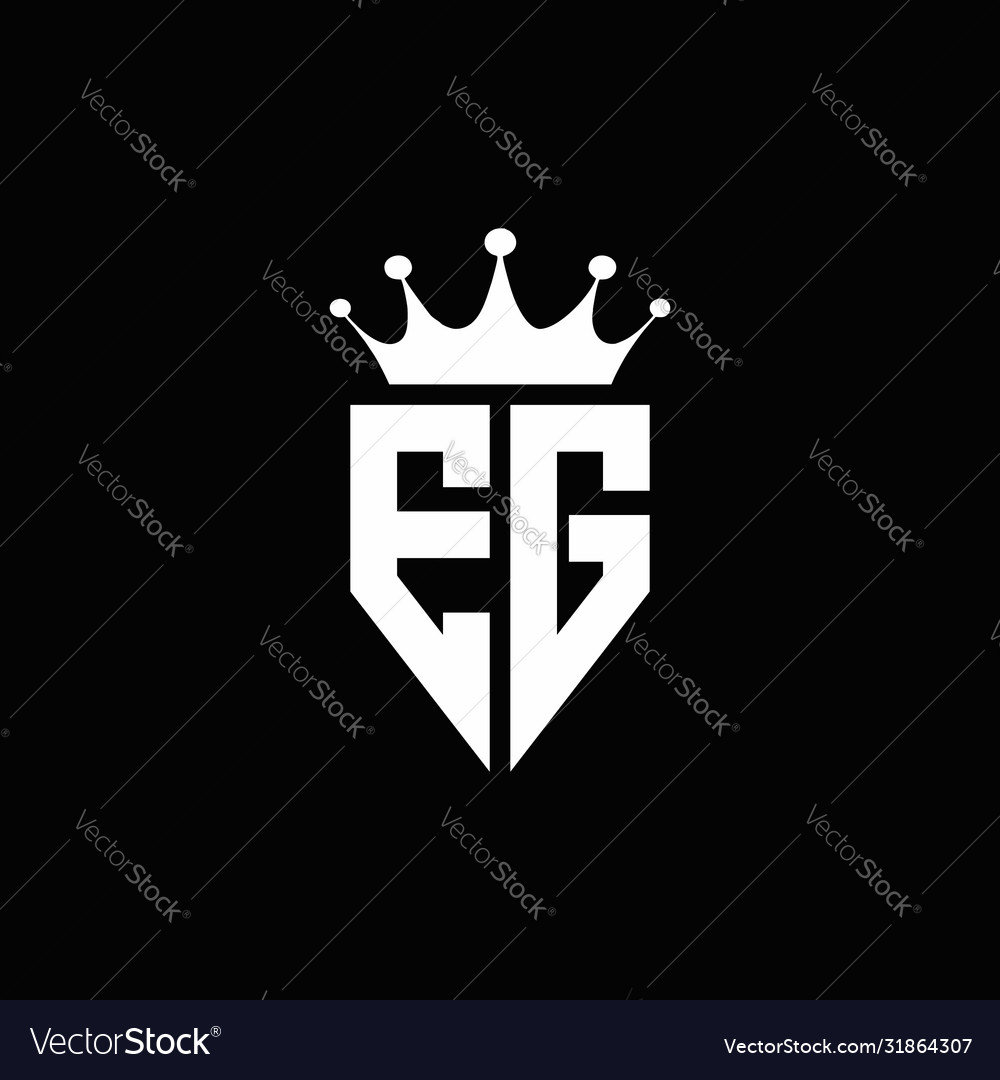 Eg logo monogram emblem style with crown shape Vector Image