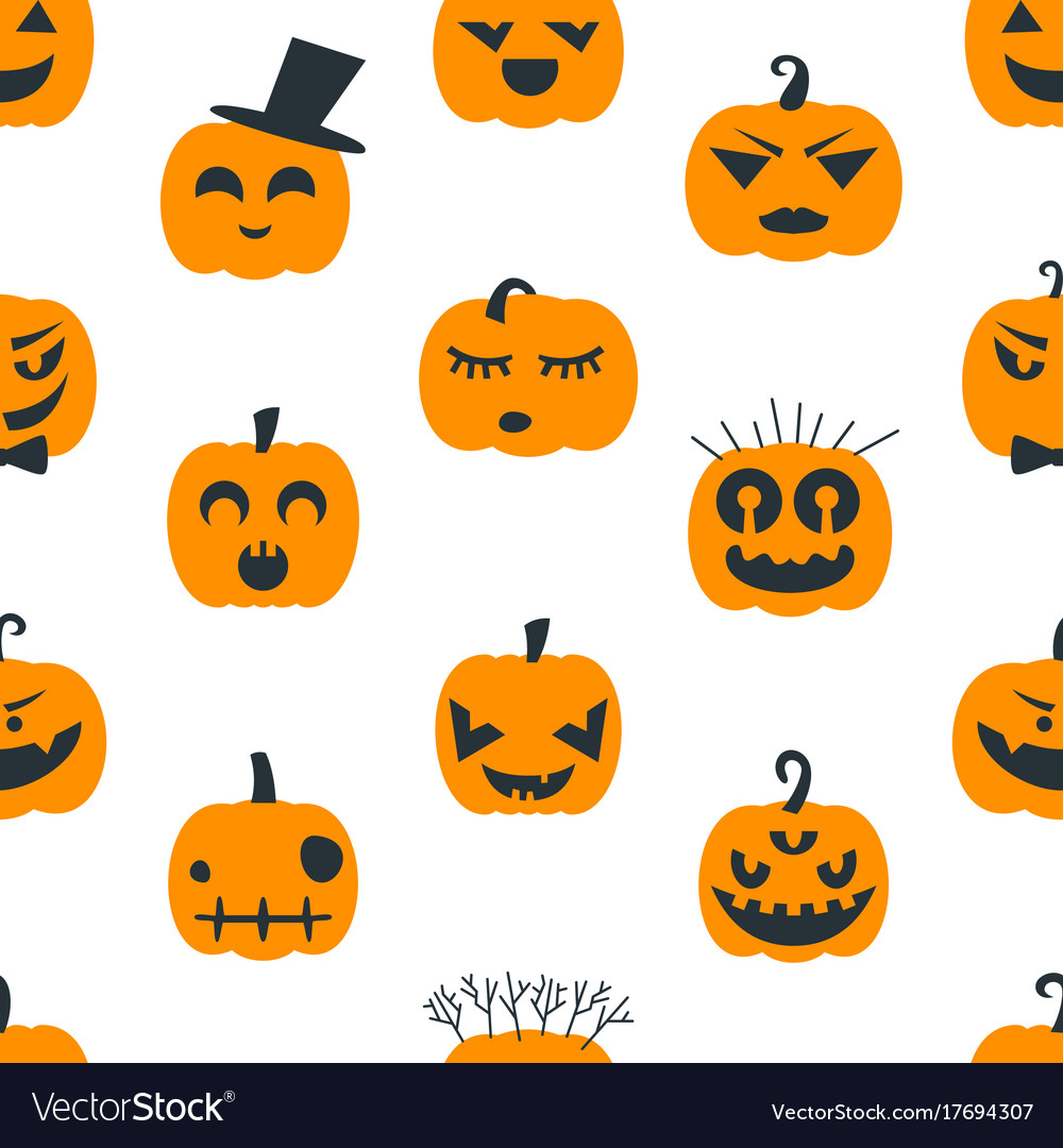 Halloween background with pumpkins seamless Vector Image
