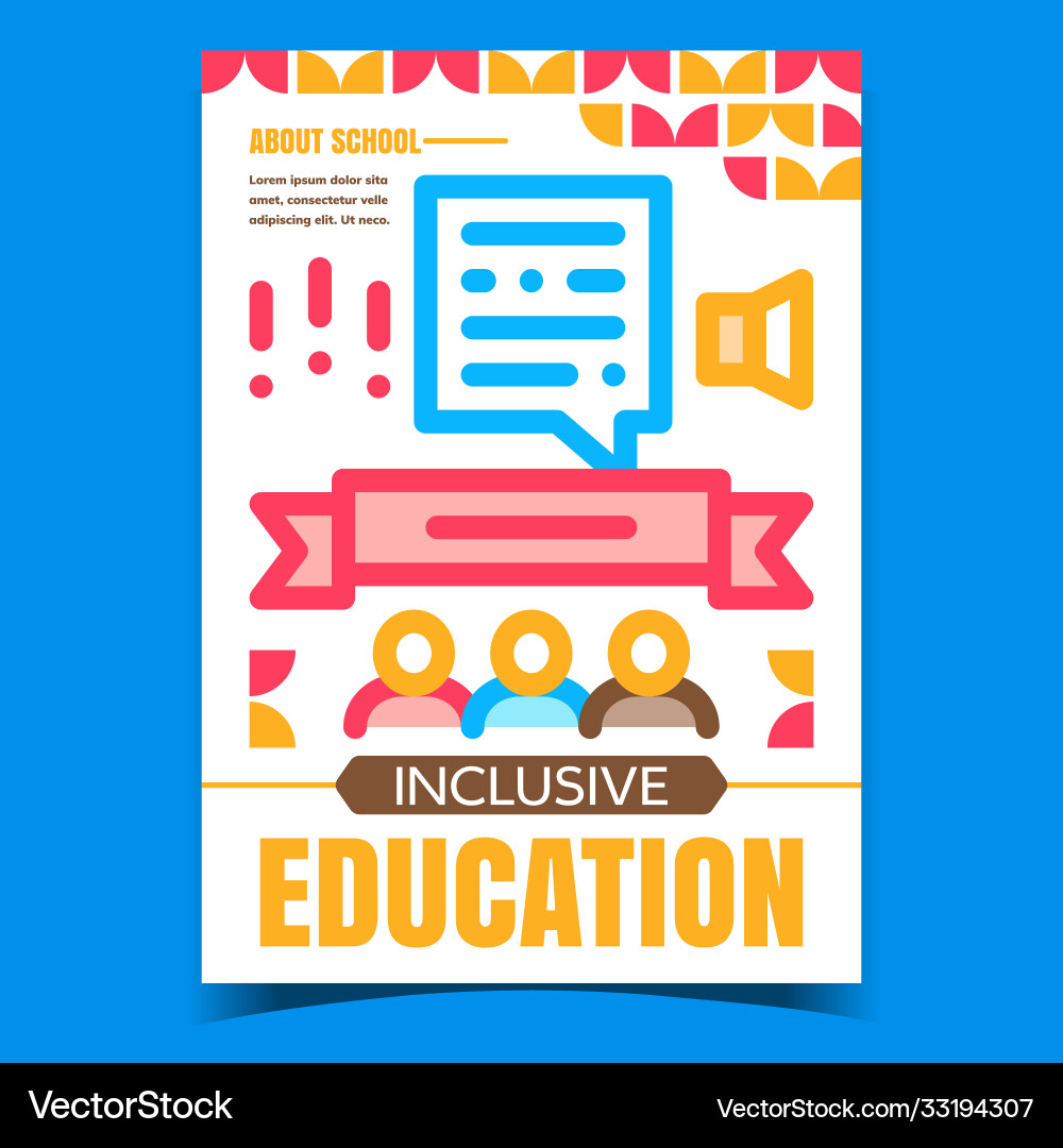 Inclusive education advertising banner Royalty Free Vector