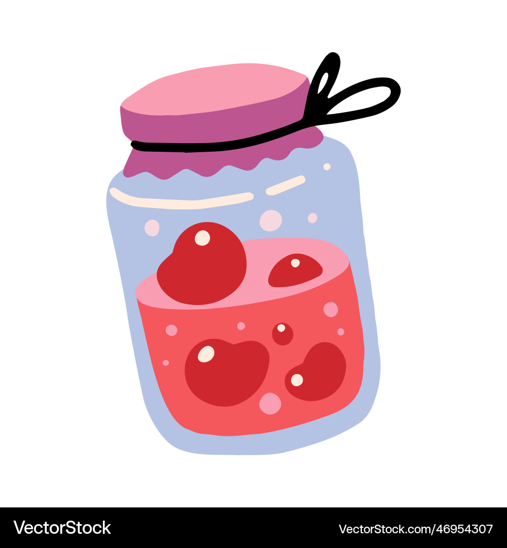 Jar compote homemade jam canned berries Royalty Free Vector