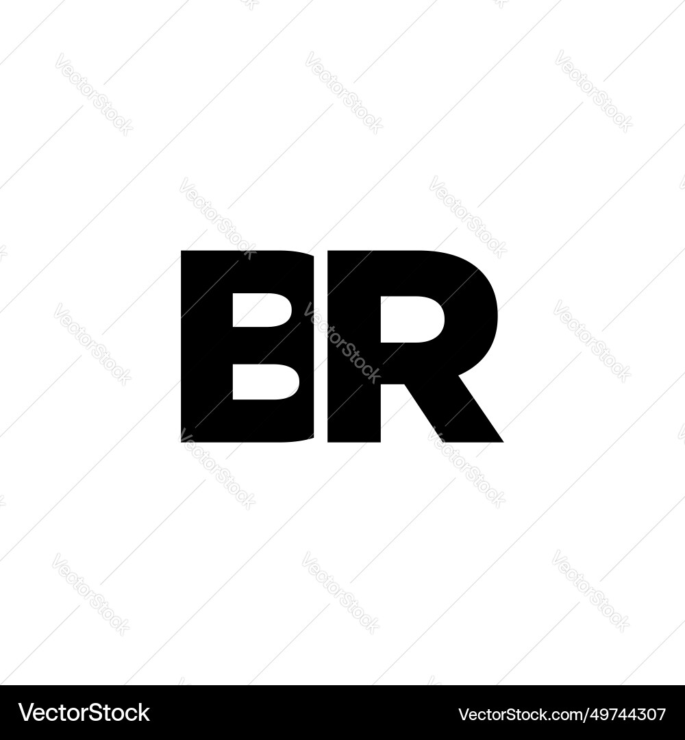 Letter b and r br logo design template minimal Vector Image
