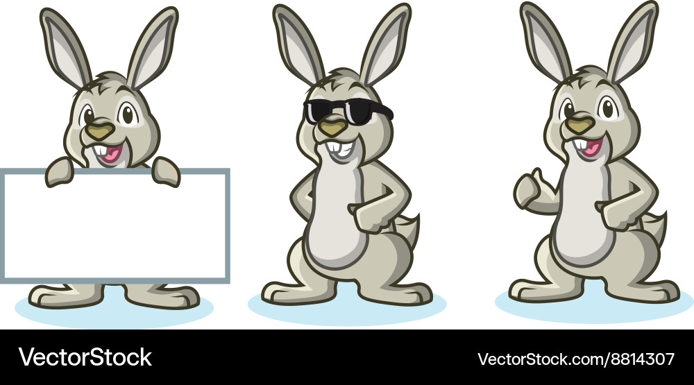 Light green bunny happy Royalty Free Vector Image