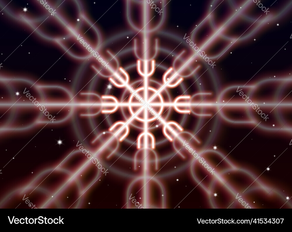 Magic ginnir symbol spreads the shiny mystic Vector Image