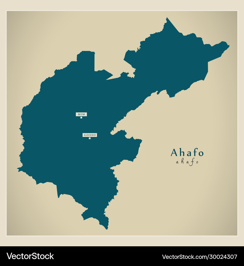 Modern map - ahafo region map ghana gh Royalty Free Vector