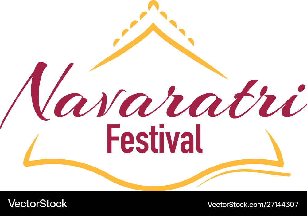 Navaratri logo design on white background Vector Image