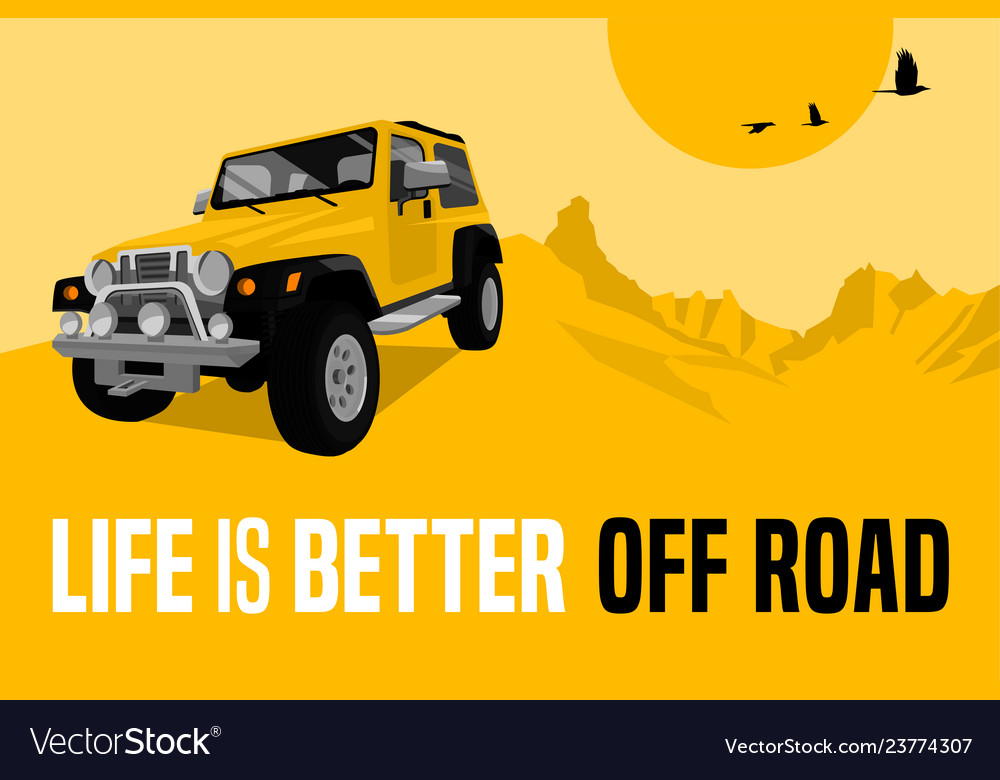 Off road poster Royalty Free Vector Image - VectorStock