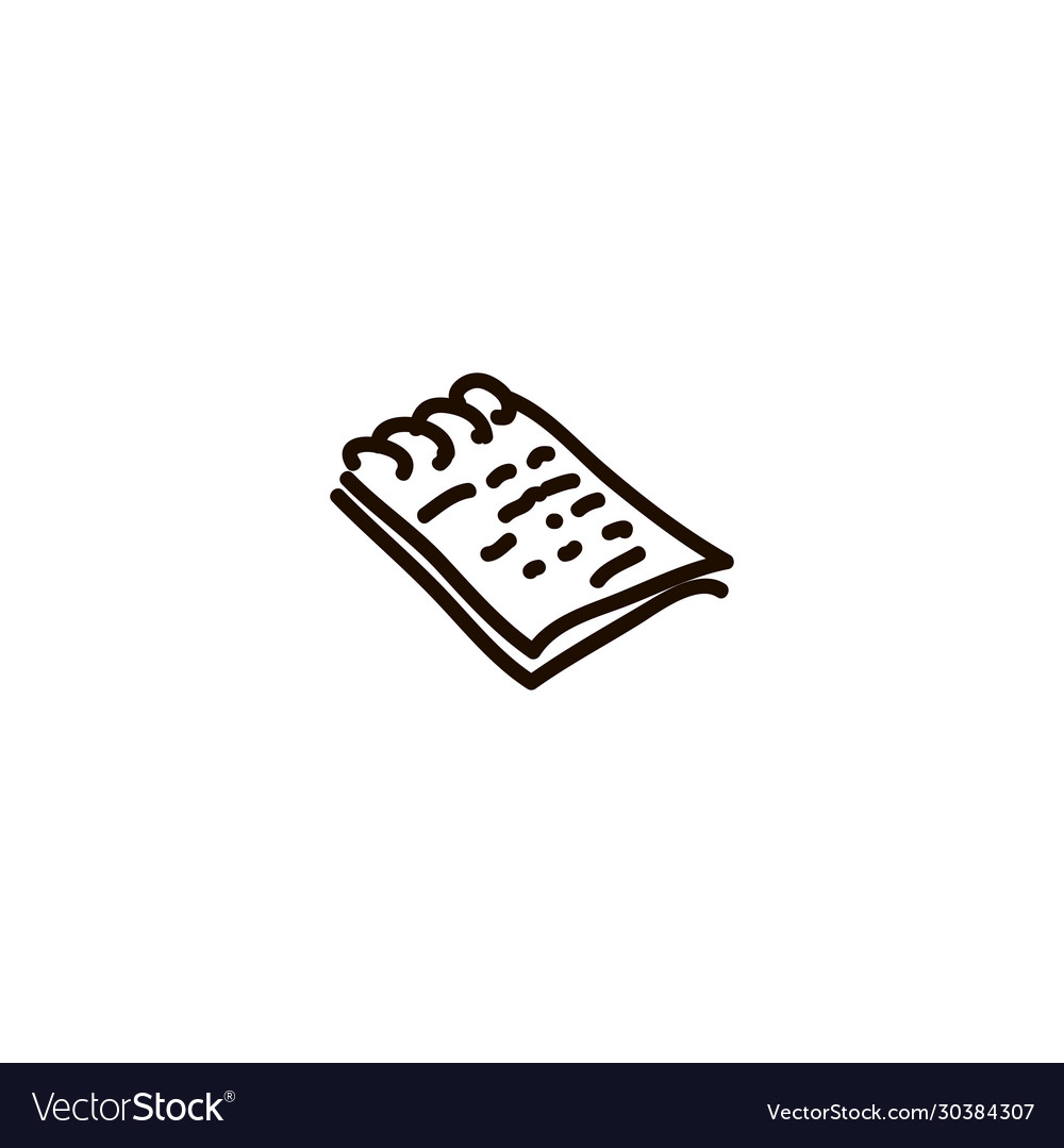 Paper sheets opened notebook notes writing twext Vector Image