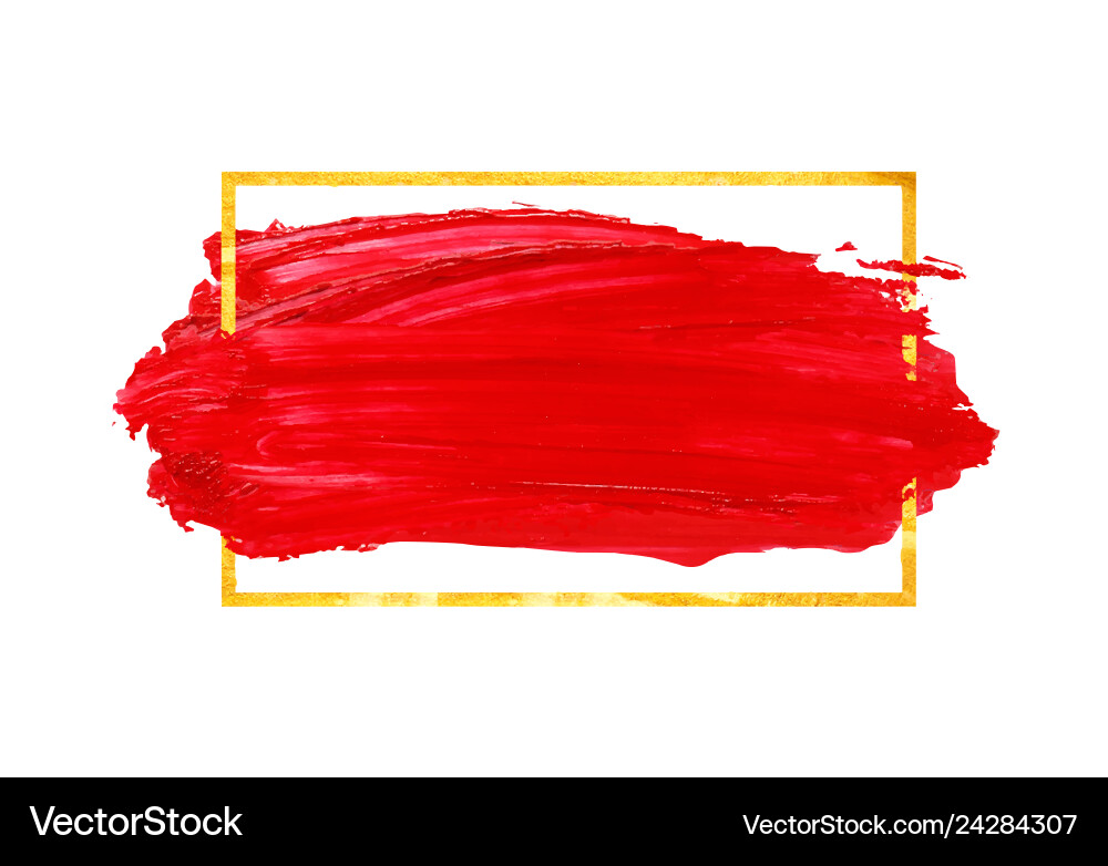 Red brush stroke banner isolated on white Vector Image