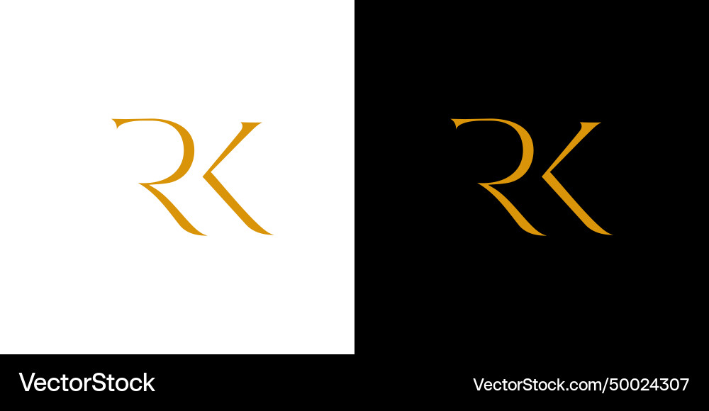 Unique and luxury letter rk initials logo design Vector Image