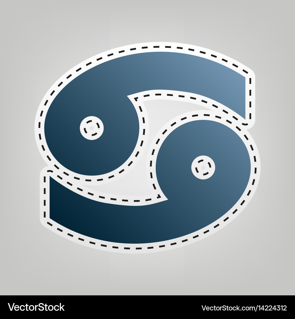 Cancer sign blue icon Royalty Free Vector Image