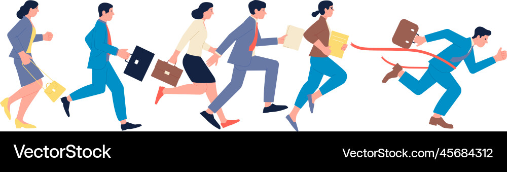 Career race corporate workers running team Vector Image