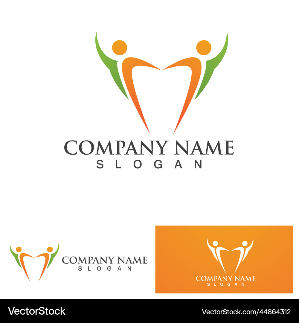 Health people logo design template Royalty Free Vector Image