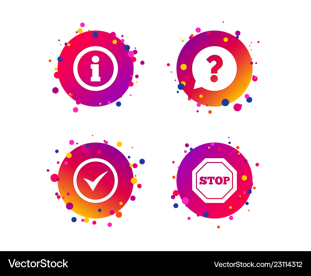 Information icons stop prohibition symbol Vector Image