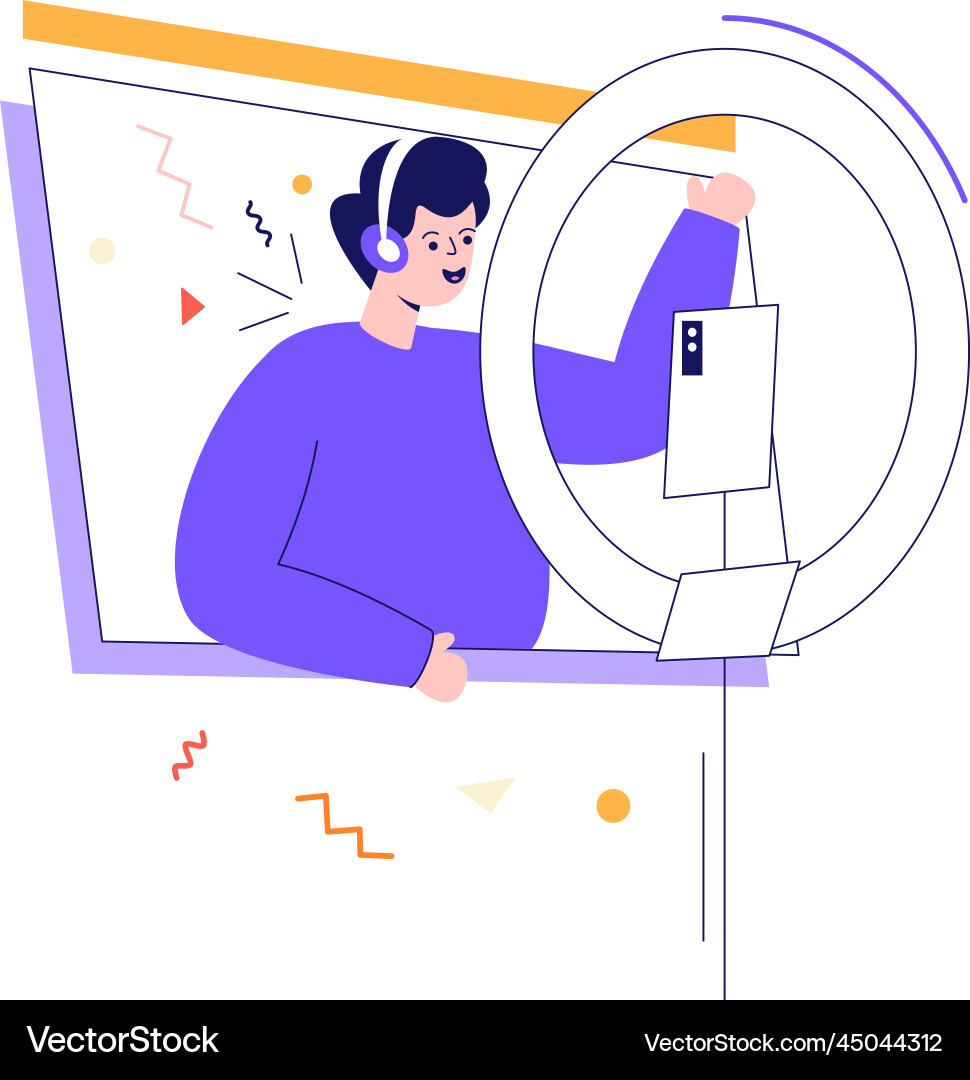 Latest flat of video blog Royalty Free Vector Image