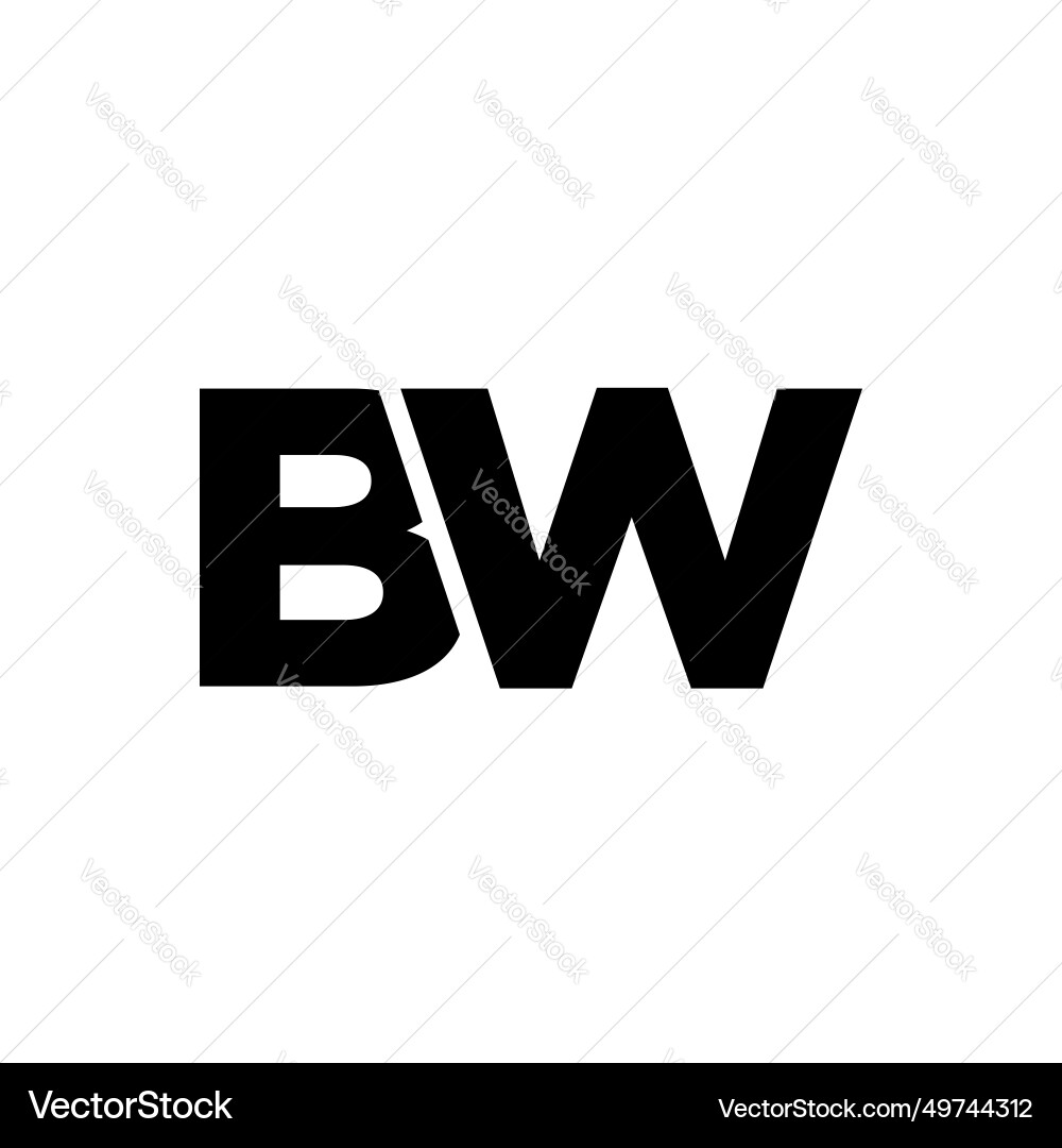 Letter b and w logo design template minimal Vector Image