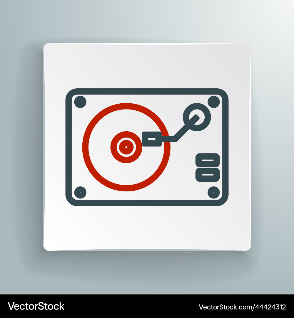 Line vinyl player with a vinyl disk icon isolated Vector Image