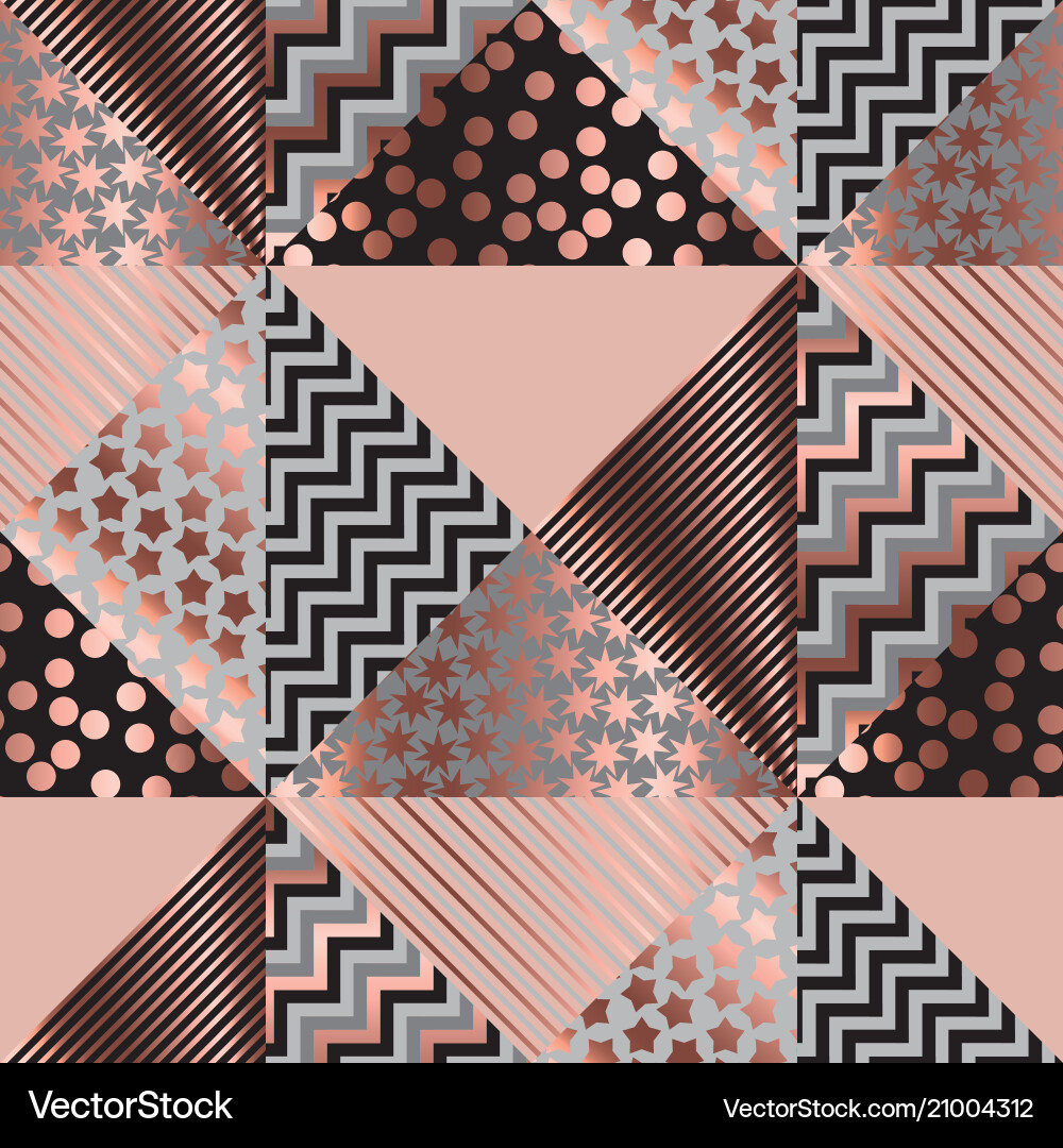 Luxury rose gold xmas geometric seamless pattern Vector Image