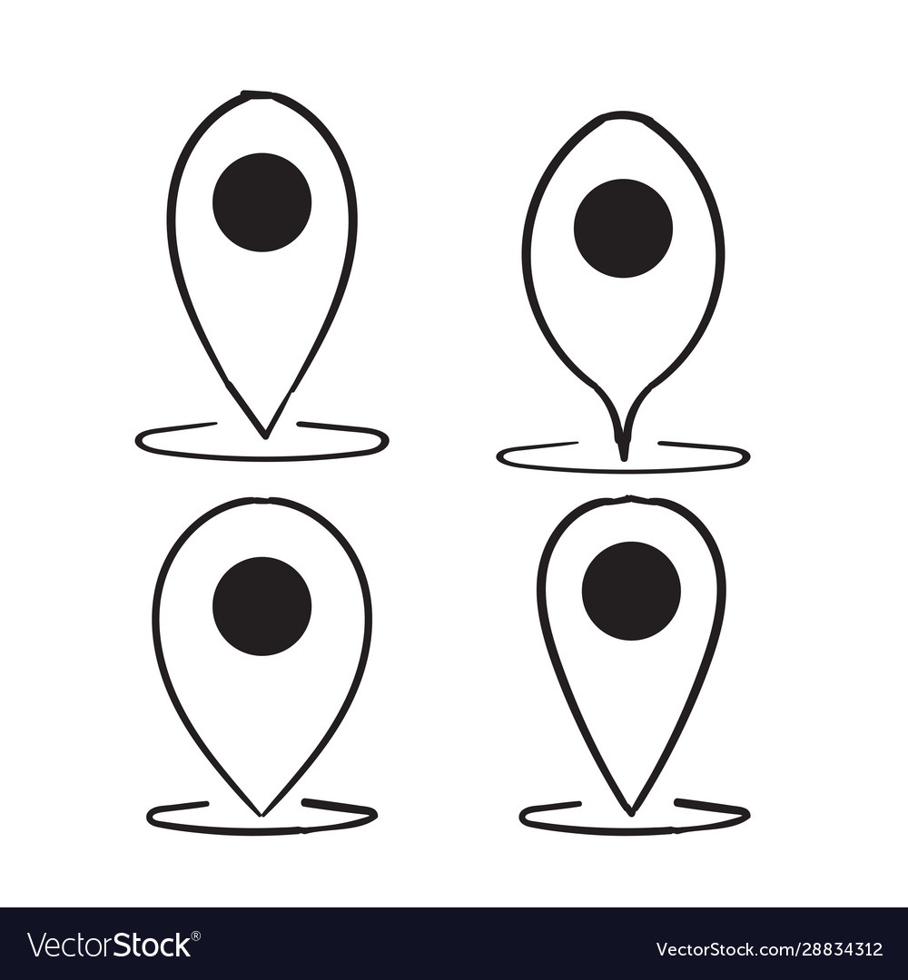 Map pointer location icon handdrawn doodle Vector Image
