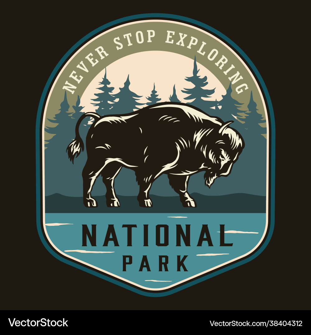 National park colorful label Royalty Free Vector Image