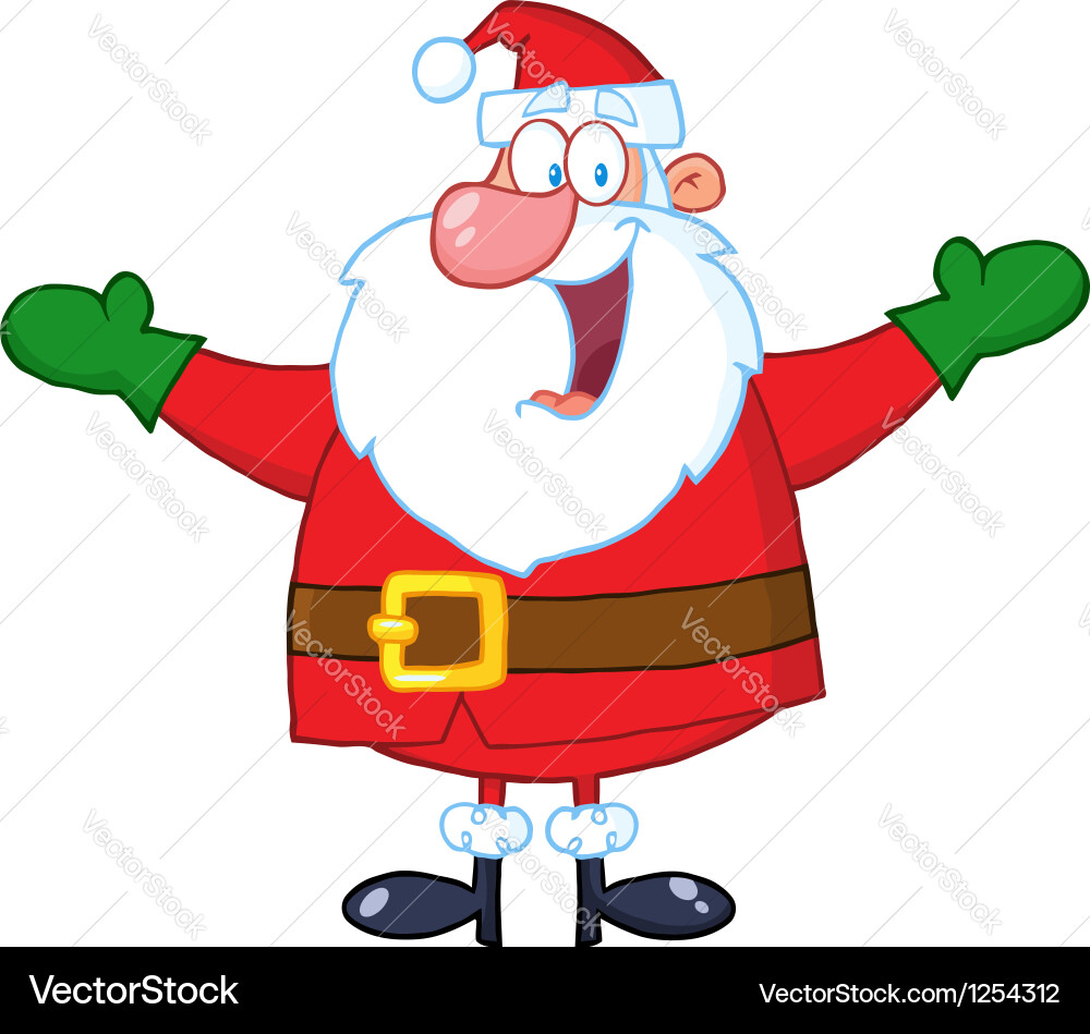 Santa claus with open arms Royalty Free Vector Image