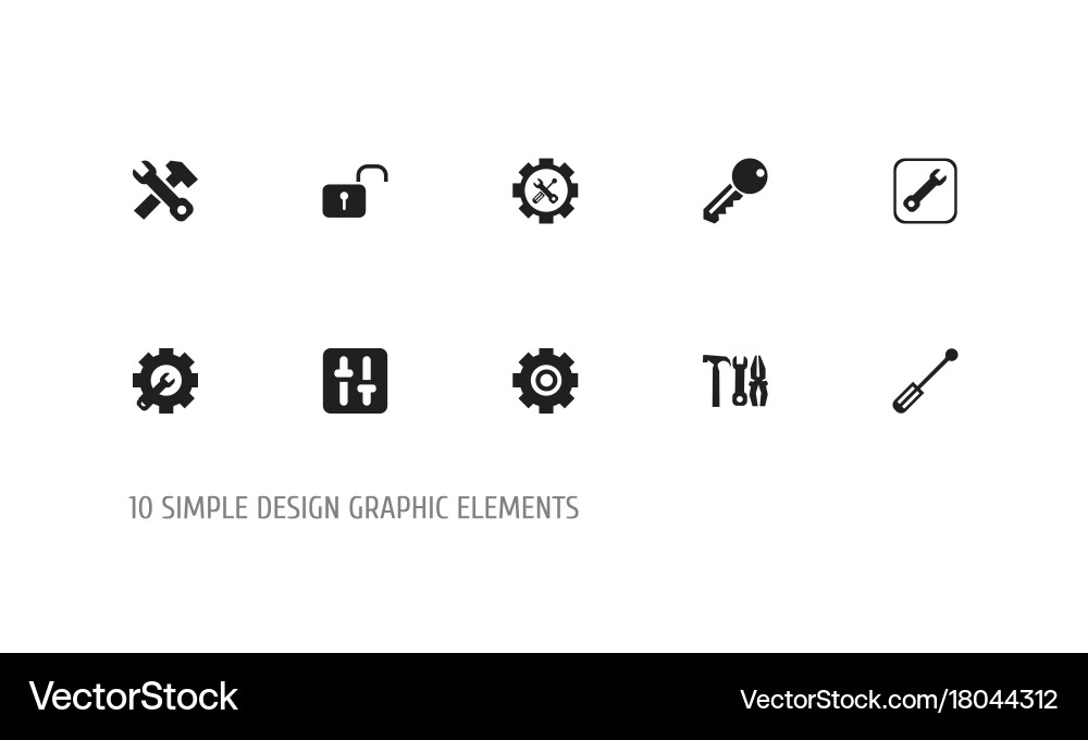 Set of 10 editable tool icons includes symbols Vector Image
