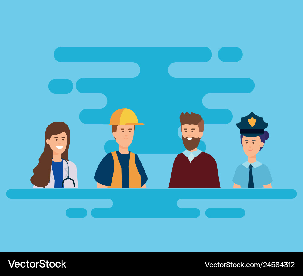 Traditional employers with professional uniform Vector Image