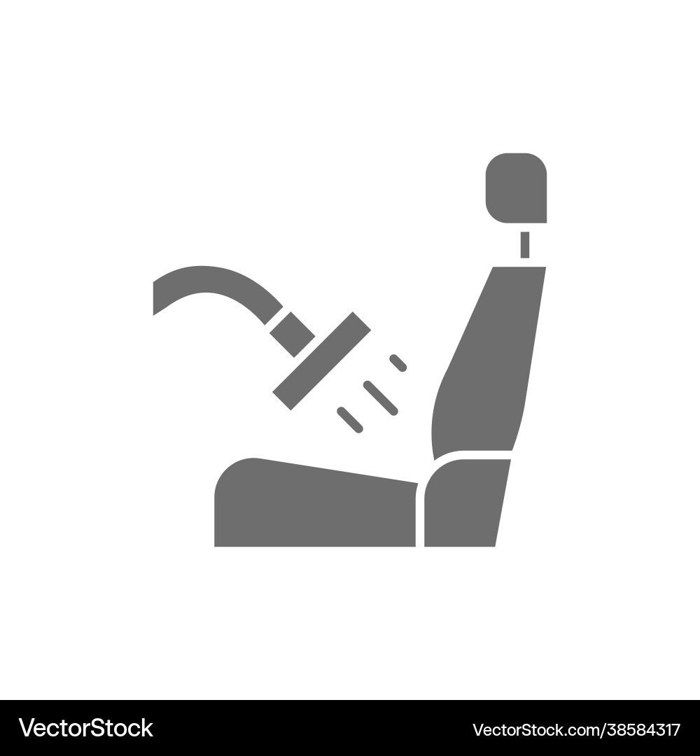 Car interior cleaning grey icon isolated on white Vector Image