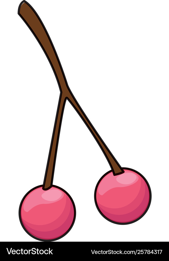 Cherry sweet delicious fruit cartoon Royalty Free Vector