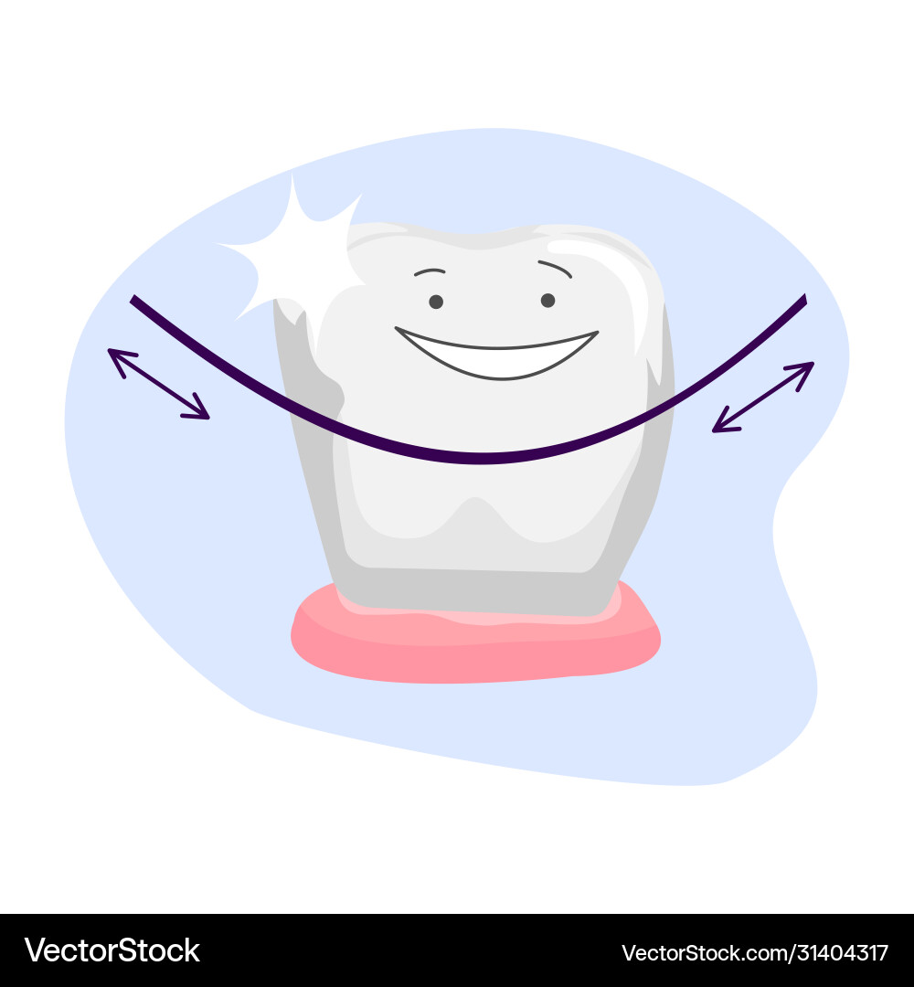 Clean teeth dental floss use hygiene floss Vector Image