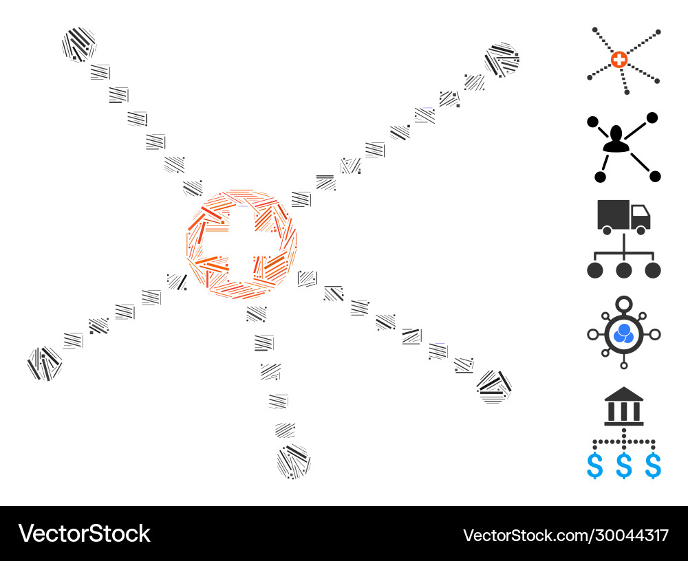 Dash mosaic medical relations icon Royalty Free Vector Image