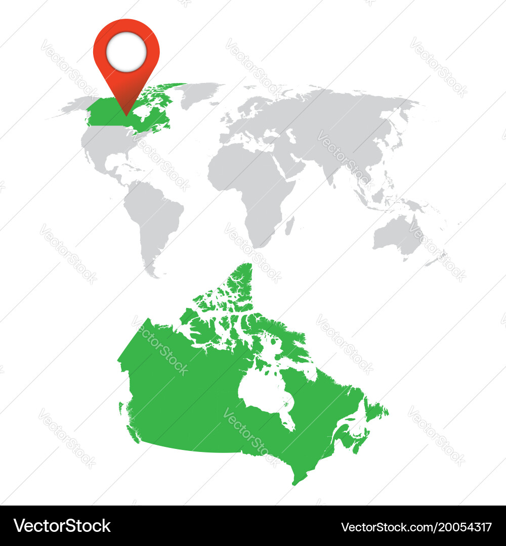 Detailed map of canada and world navigation Vector Image